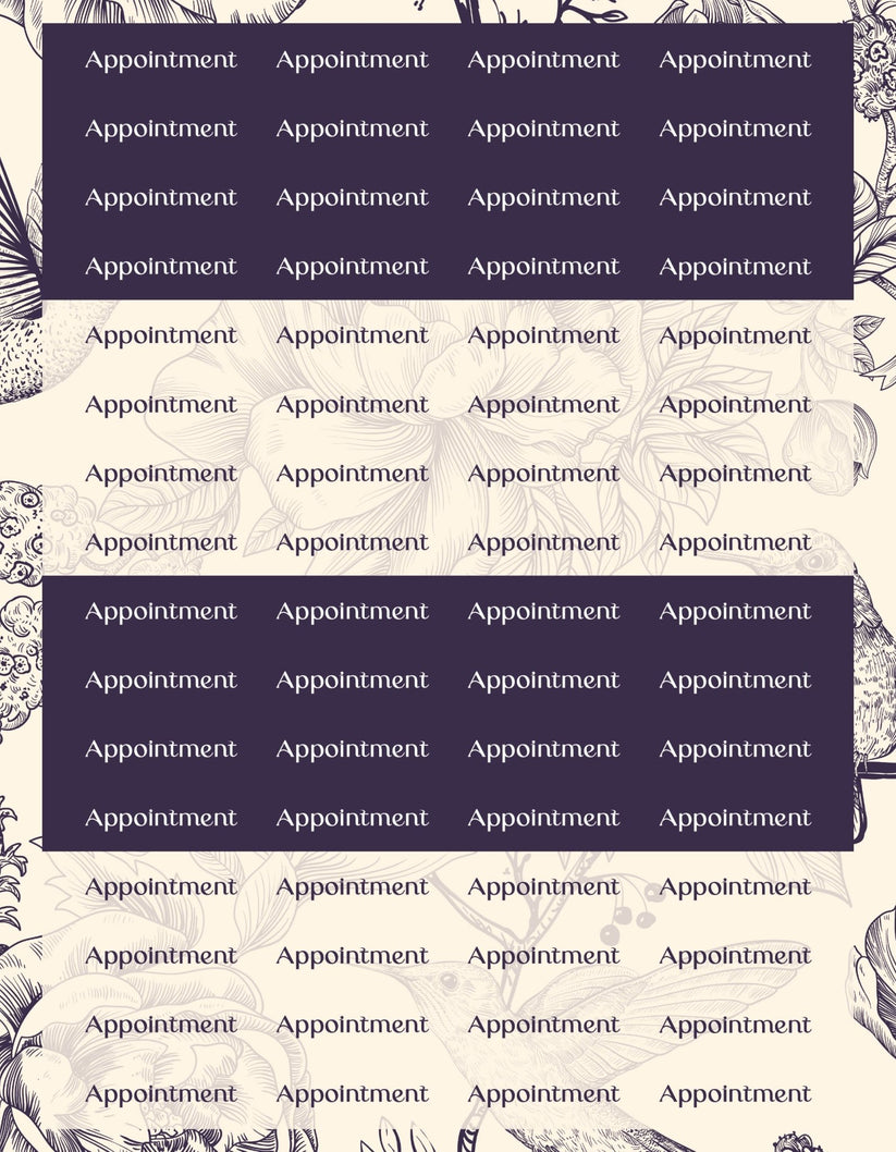 Appointment Stickers - "Appointment" Sticker Sheets - Colibri Paper Co
