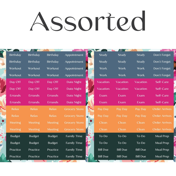 Assorted Text Sticker Sheets for Planners - Colibri Paper Co