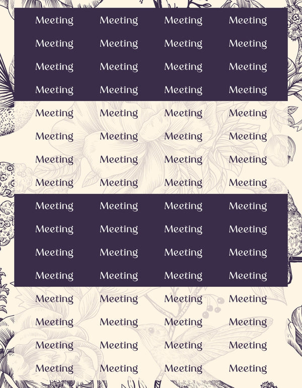 Meeting Word Stickers - "Meeting" Sticker Sheets - Colibri Paper Co
