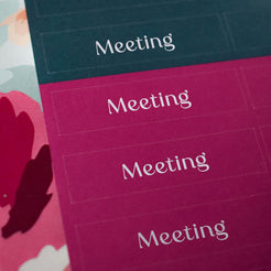 Meeting Word Stickers - "Meeting" Sticker Sheets - Colibri Paper Co